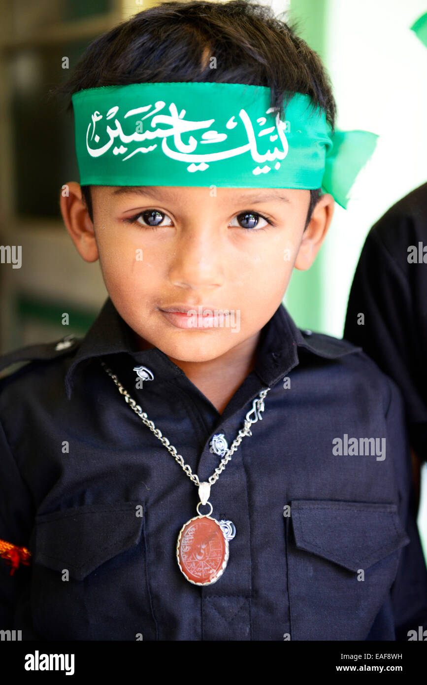 A young Shia boy dressed for the Ashura festival Stock Photo - Alamy