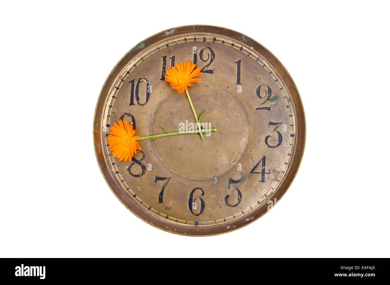 Brass dial clock Cut Out Stock Images & Pictures - Alamy