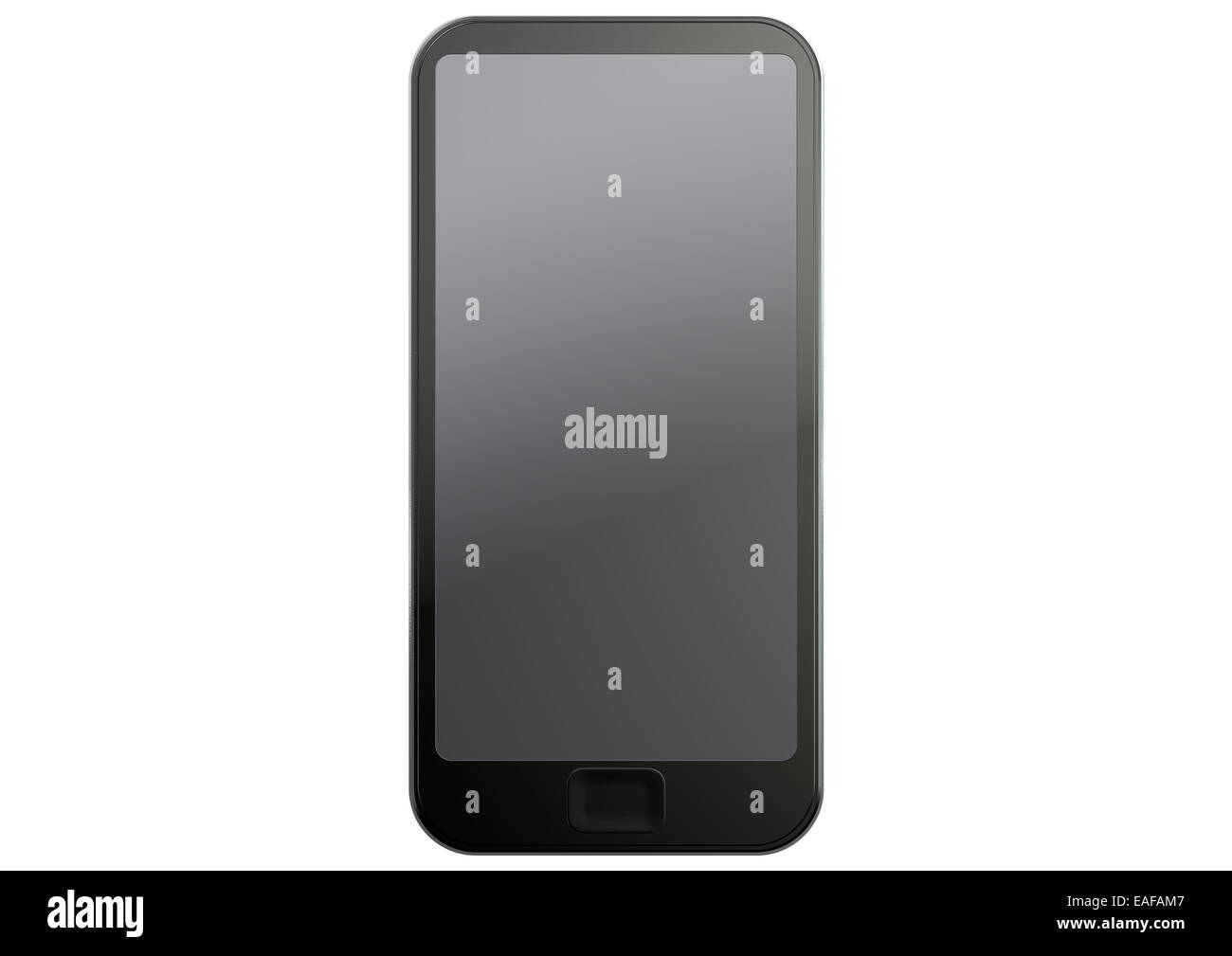 A regular modern day smart phone with a blank screen on an isolated ...