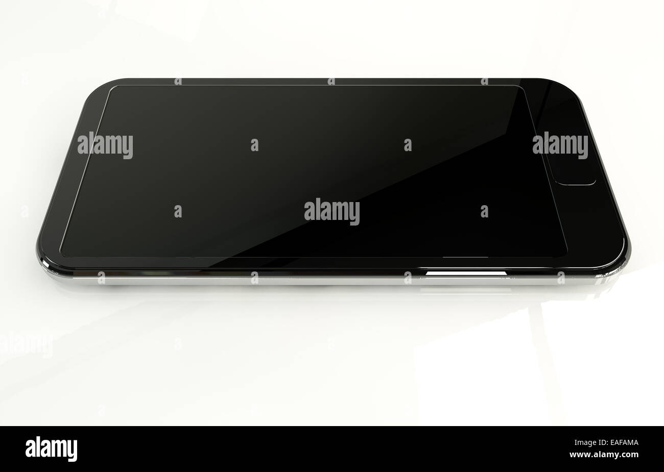 A regular modern day smart phone with a blank screen on an isolated ...