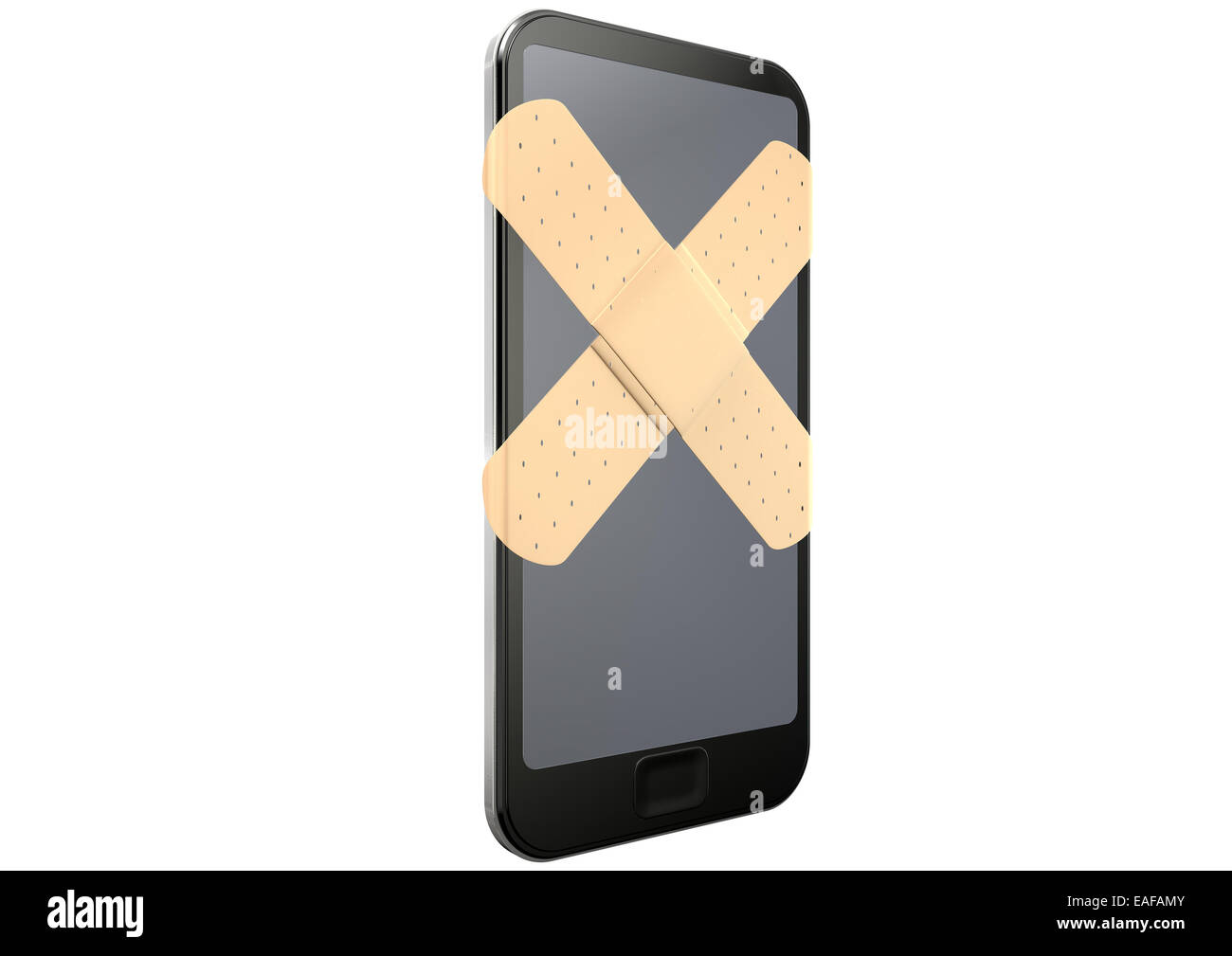 A regular modern day smart phone concept showing a criss cross of band ...
