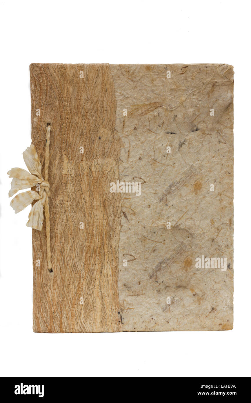 brown note book in white background Stock Photo - Alamy