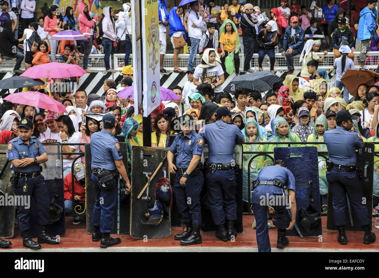 Manila, Philippines. 18th Jan, 2015. Police cordon take place front of ...