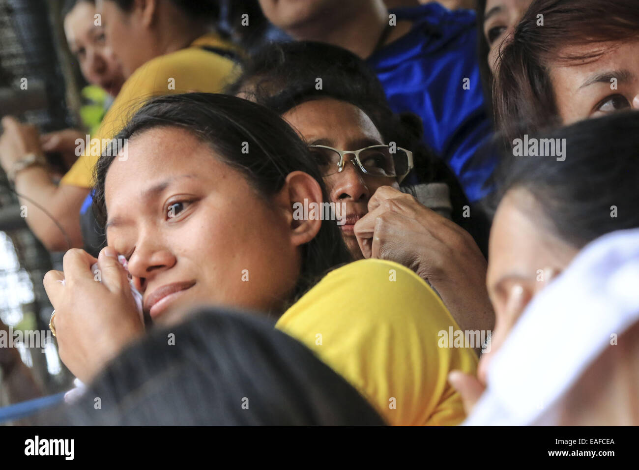 Manila, Philippines. 18th Jan, 2015. People crying after they seen the ...
