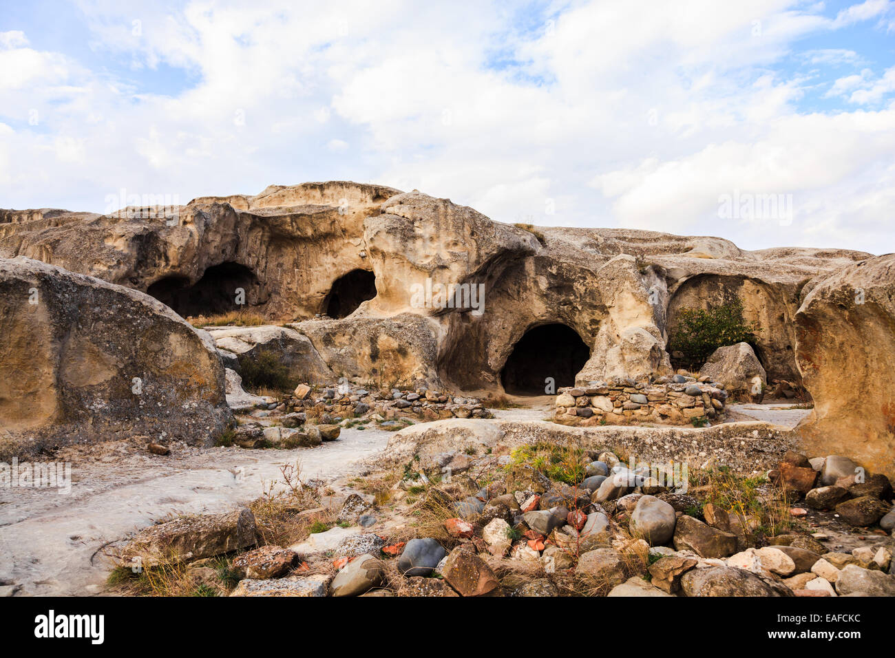 Uplistsikhe cave complex is an ancient cave city near Gori in Georgia ...
