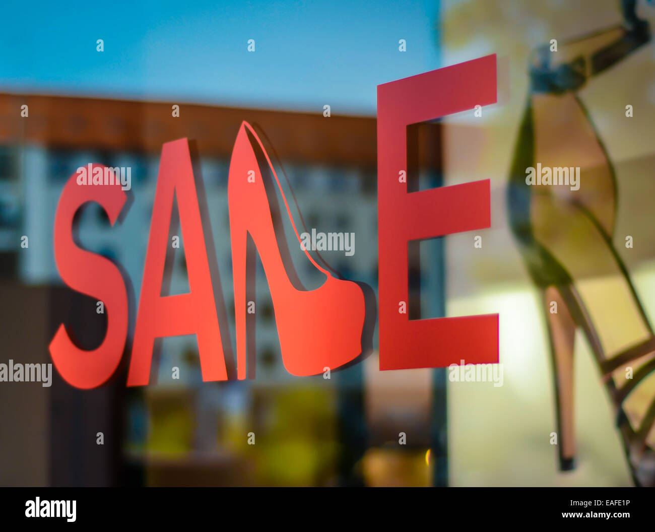 Shoe Store Window Sign Stock Photo - Alamy