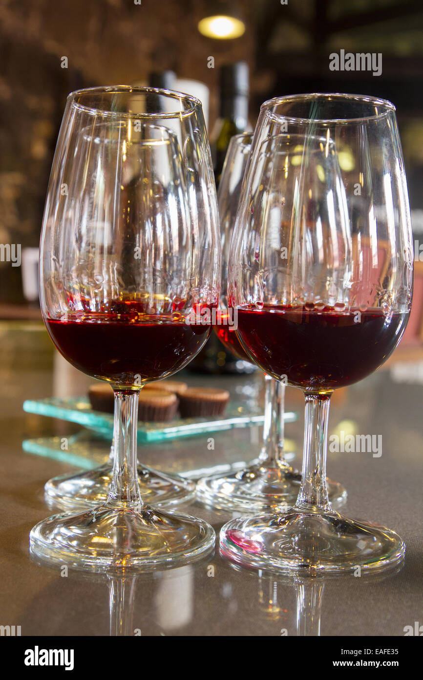 glasses of ruby port wine Stock Photo - Alamy