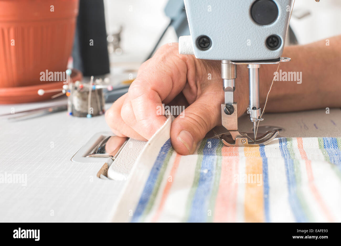 Sewing machine close up Stock Photo - Alamy