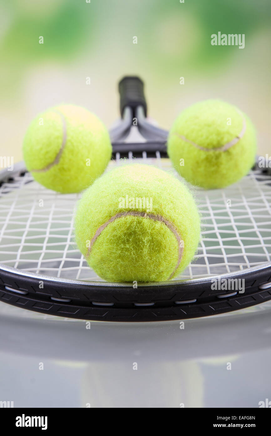A set of tennis. Racket and ball. Studio shot Stock Photo - Alamy