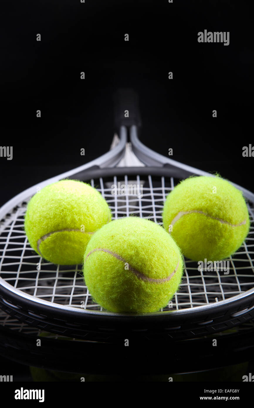 A set of tennis. Racket and ball. Studio shot Stock Photo - Alamy