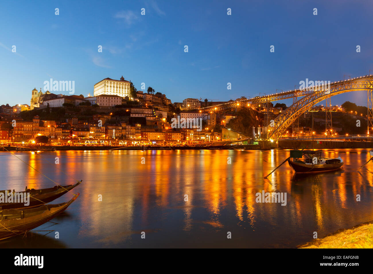 Night scene of Porto, Portugal Stock Photo - Alamy