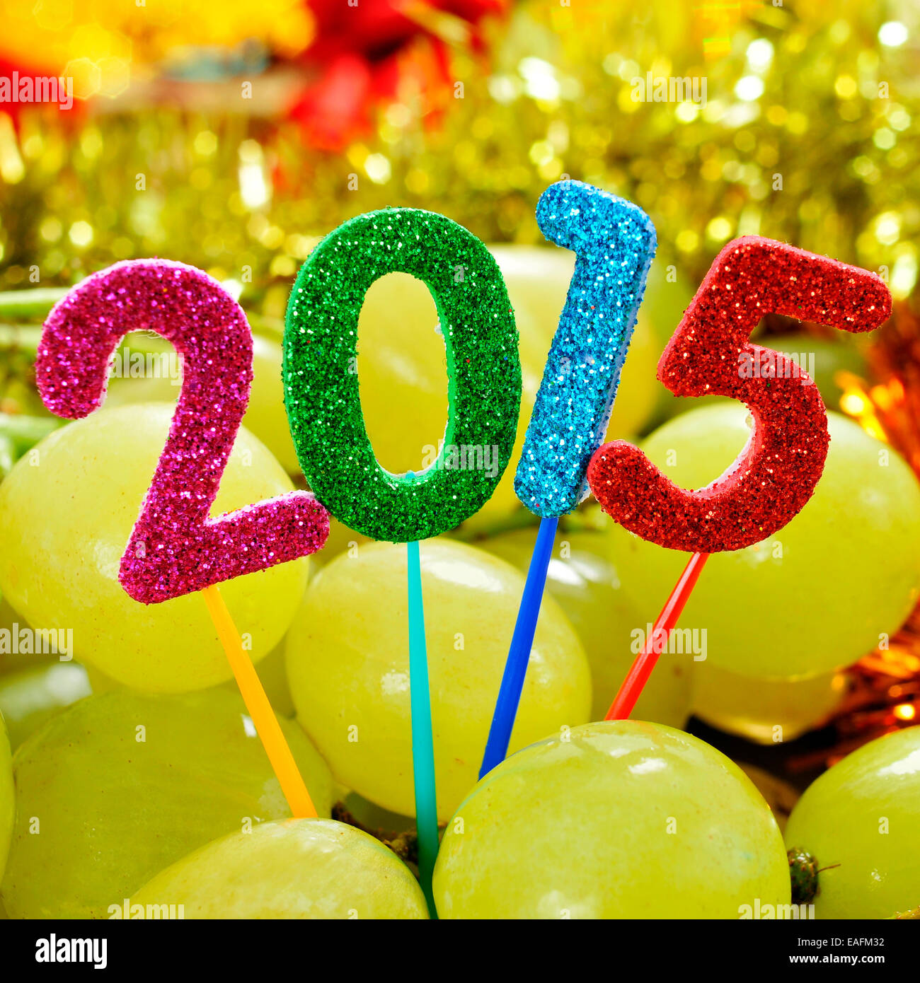 numbers of different colors forming the number 2015, as the new year ...