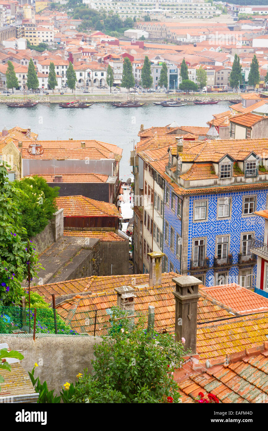 colorful houses in old town, Porto Stock Photo - Alamy
