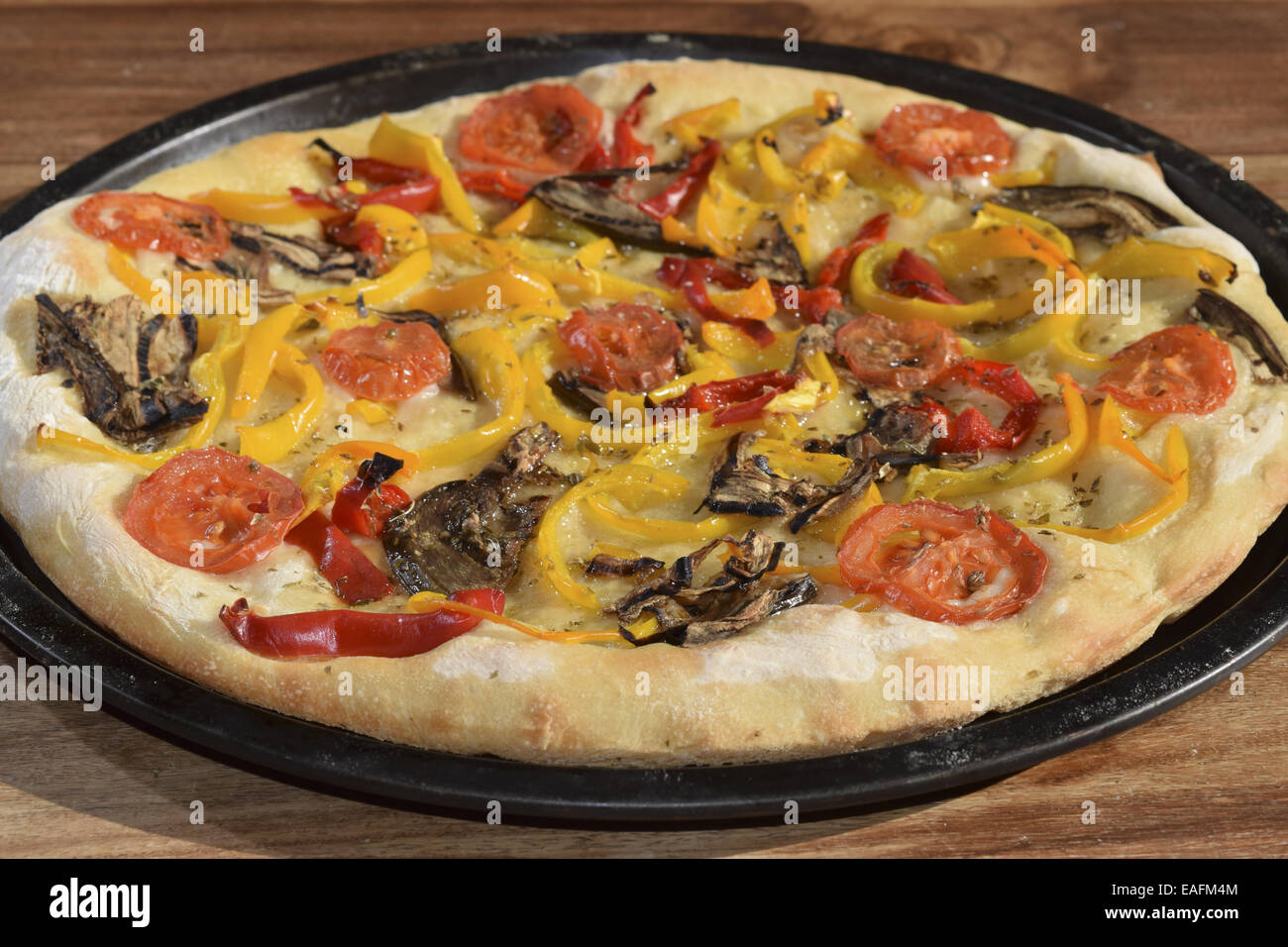 homemade vegetarian pizza with vegetables various Stock Photo - Alamy