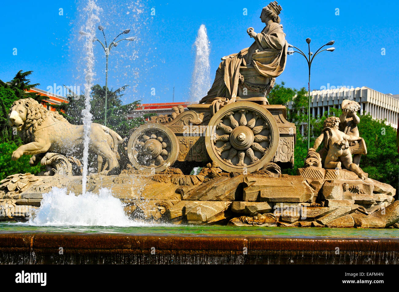 view of the popular Cibeles Fountain in Madrid, Spain Stock Photo - Alamy