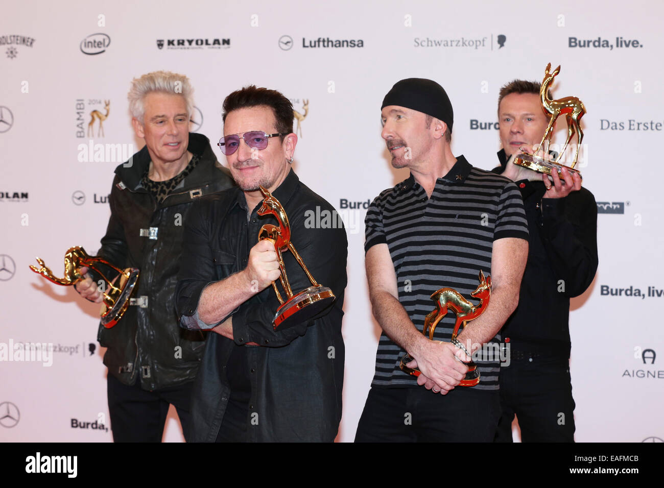 Berlin, Germany. 13th Nov, 2014. Irish Band U2 with singer Bono at the ...