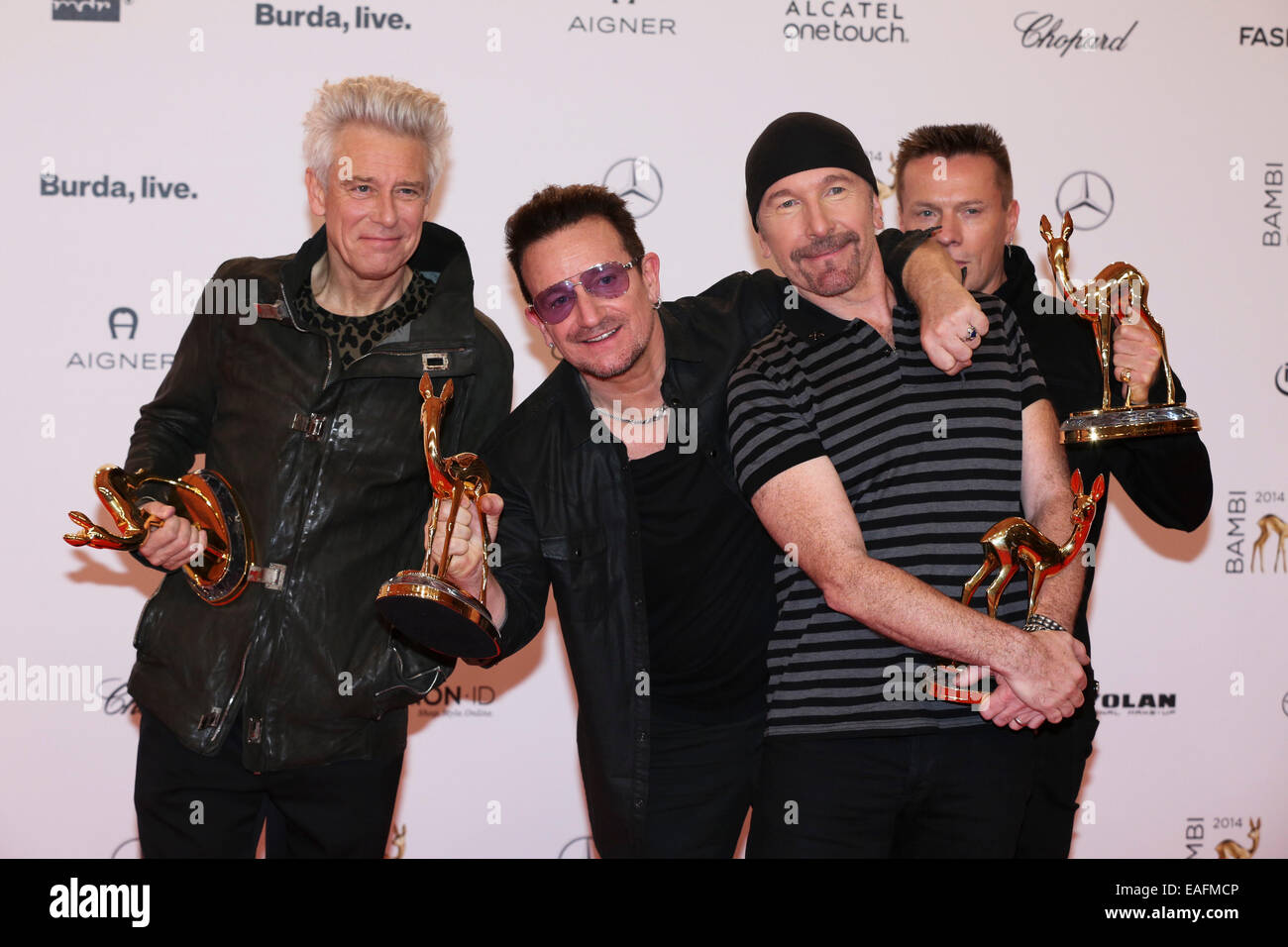 Berlin, Germany. 13th Nov, 2014. Irish Band U2 with singer Bono at the ...