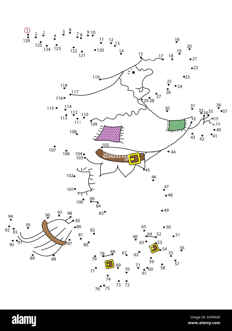 Game for children for christmas: join the dots following the numbers ...