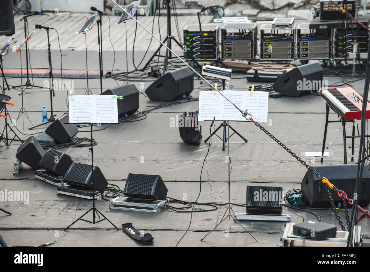 Music book with notes. Classic concert Stock Photo - Alamy