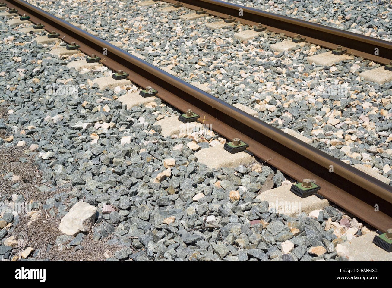 Side view of railway to infinite (railway in the right side of the ...