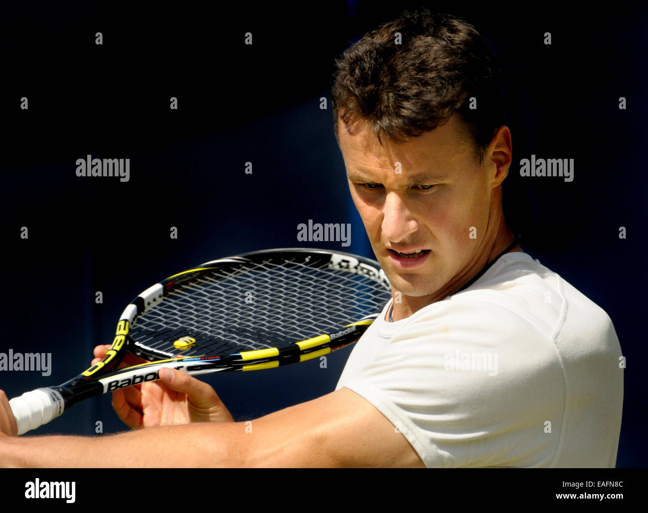 Kenny de Schepper (France) on the practice courts at Queens Club ...