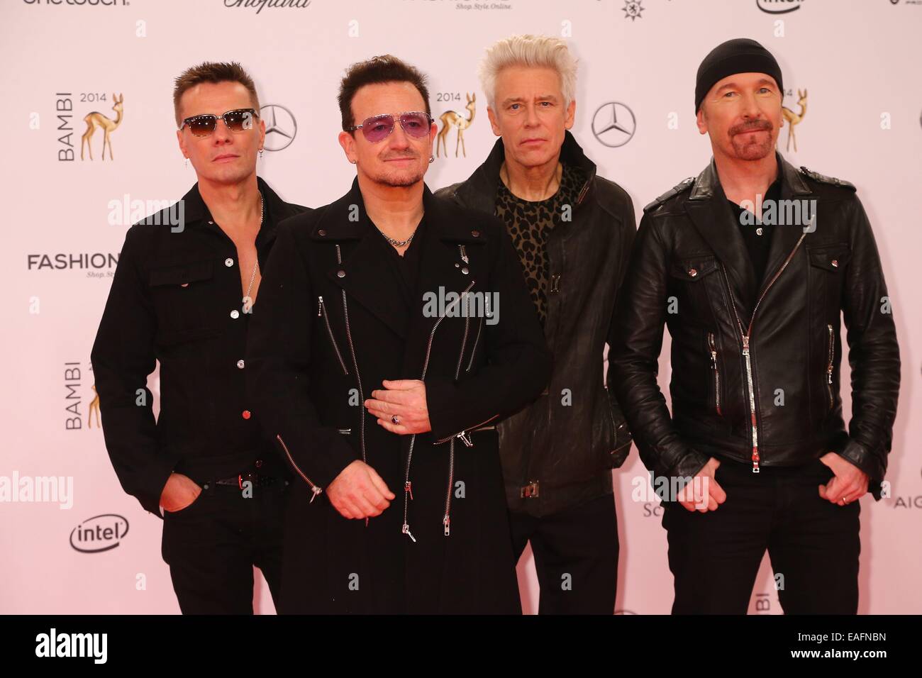 Berlin, Germany. 13th Nov, 2014. Irish Band U2 with singer Bono at the ...