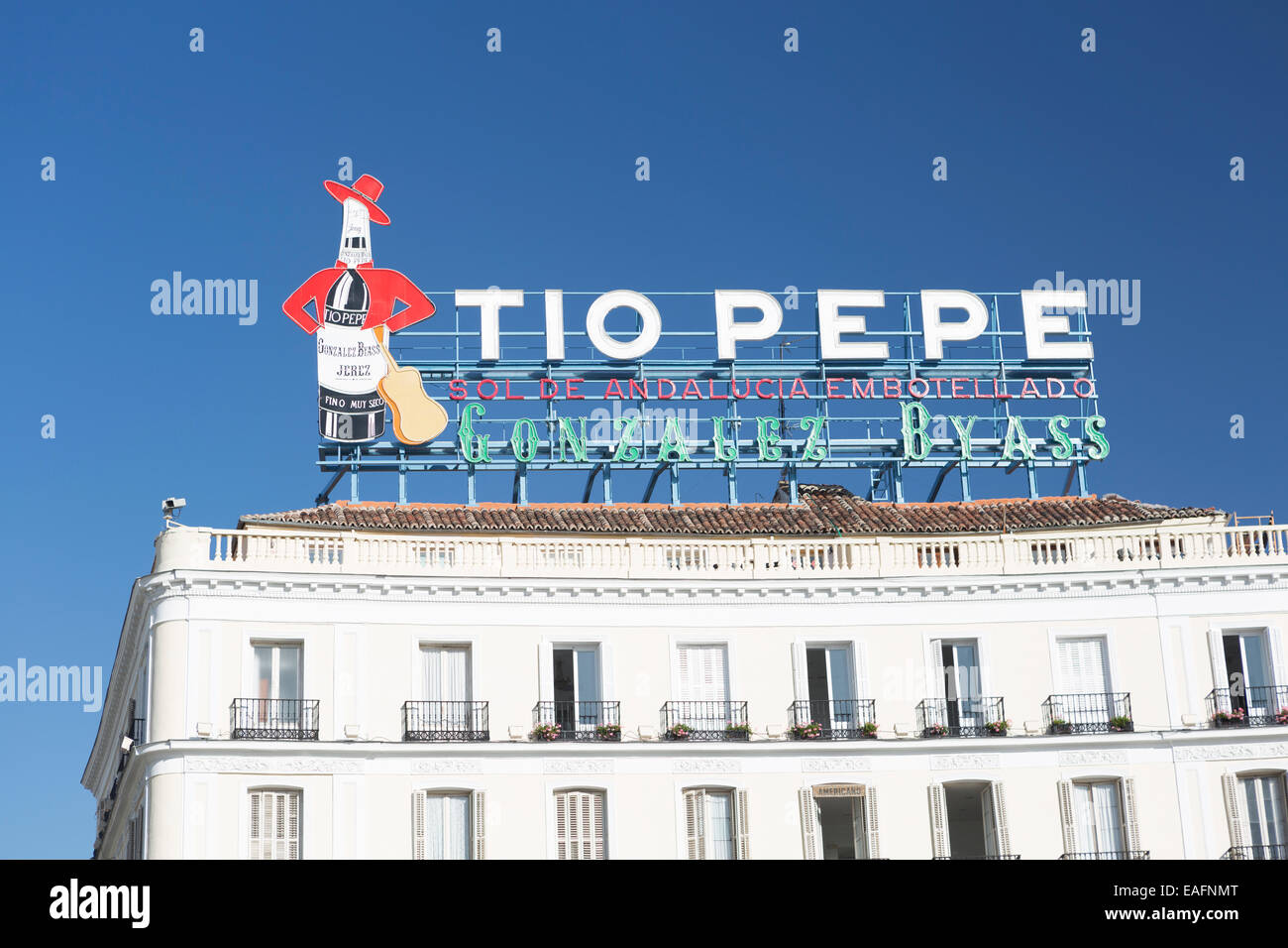 spain, madrid, puerta del sol, tio pepe sign Stock Photo - Alamy