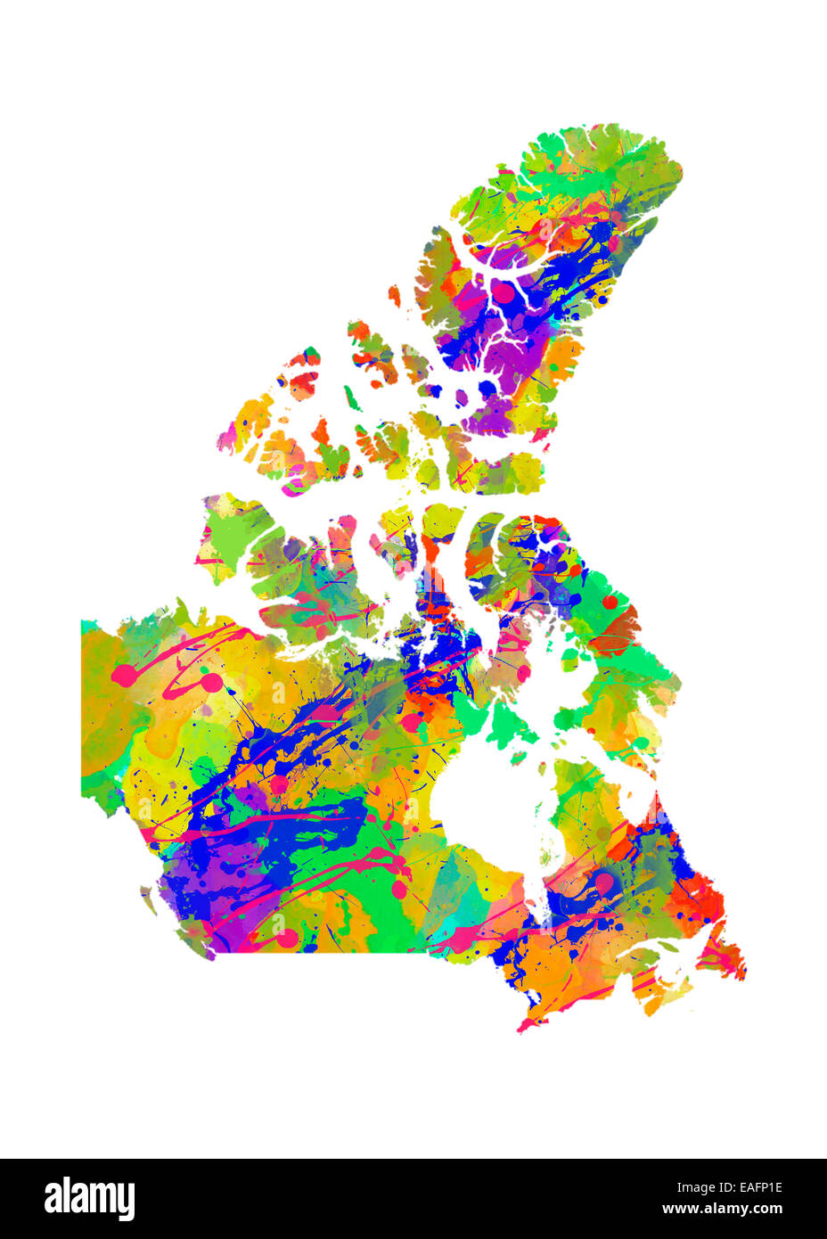 Canada Watercolor Map Stock Photo - Alamy