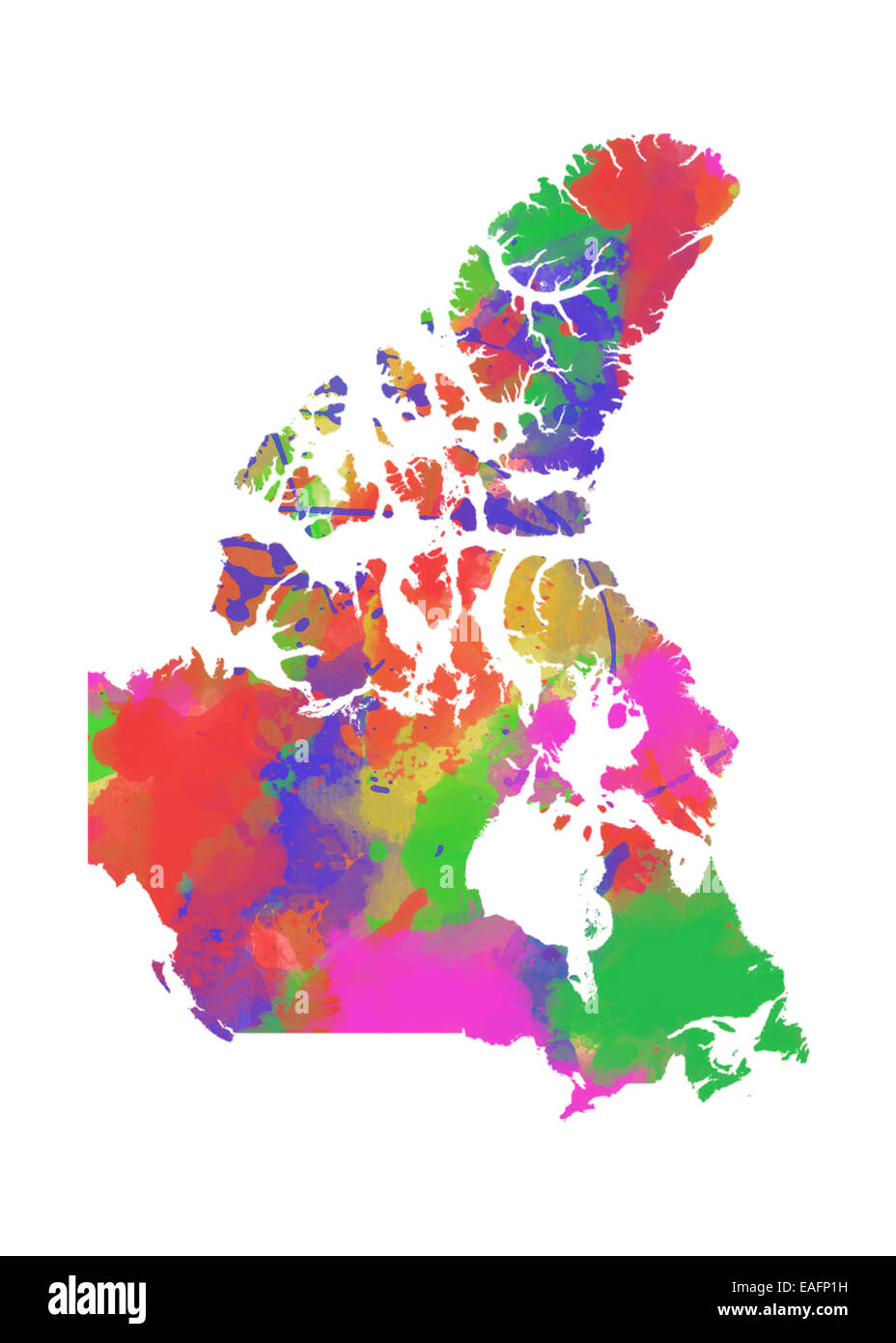 Canada Watercolor Map Stock Photo - Alamy