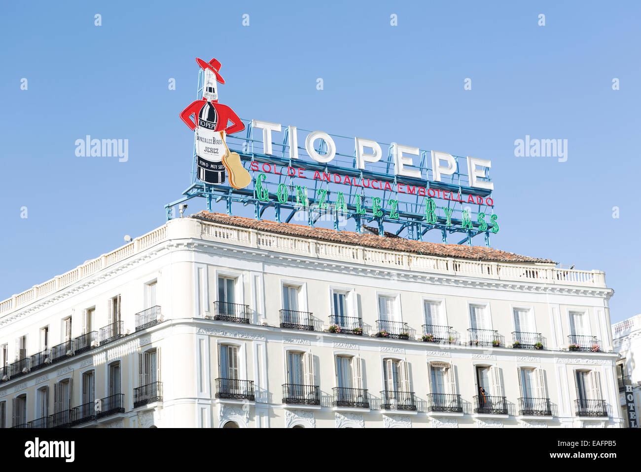 Spain, Madrid, Puerta del Sol, the Tio Pepe signage Stock Photo - Alamy