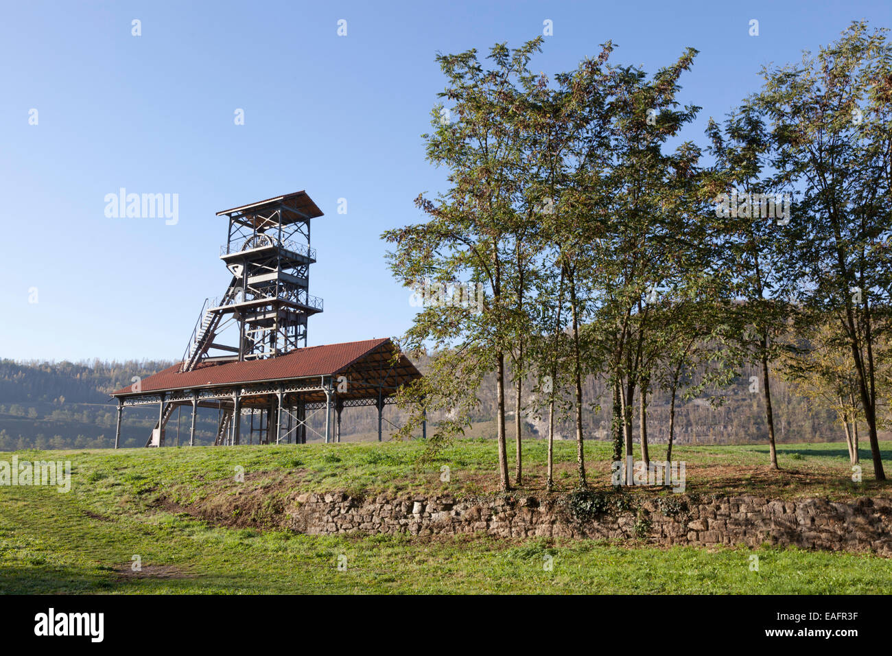 The shaft of the Decazeville coalmines (Aveyron - France), the only to ...