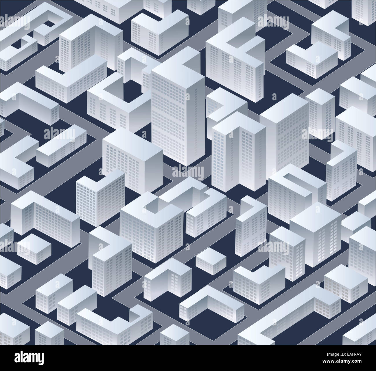 Isometric image of a modern city Stock Photo - Alamy