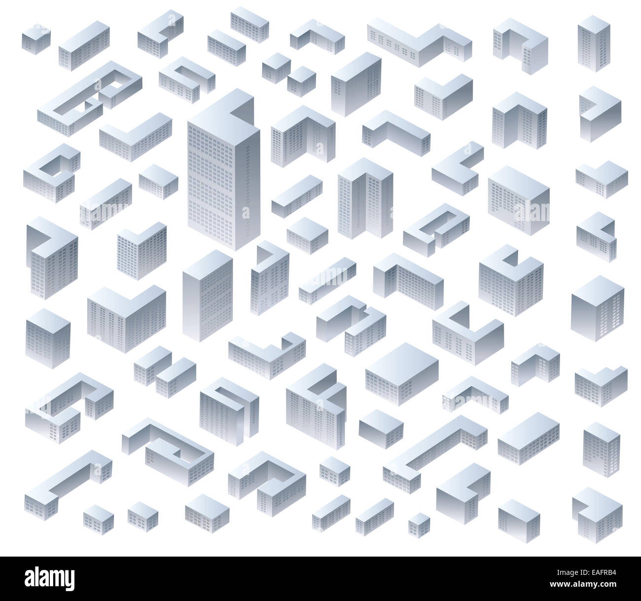 Set of vector isometric modern houses Stock Photo - Alamy