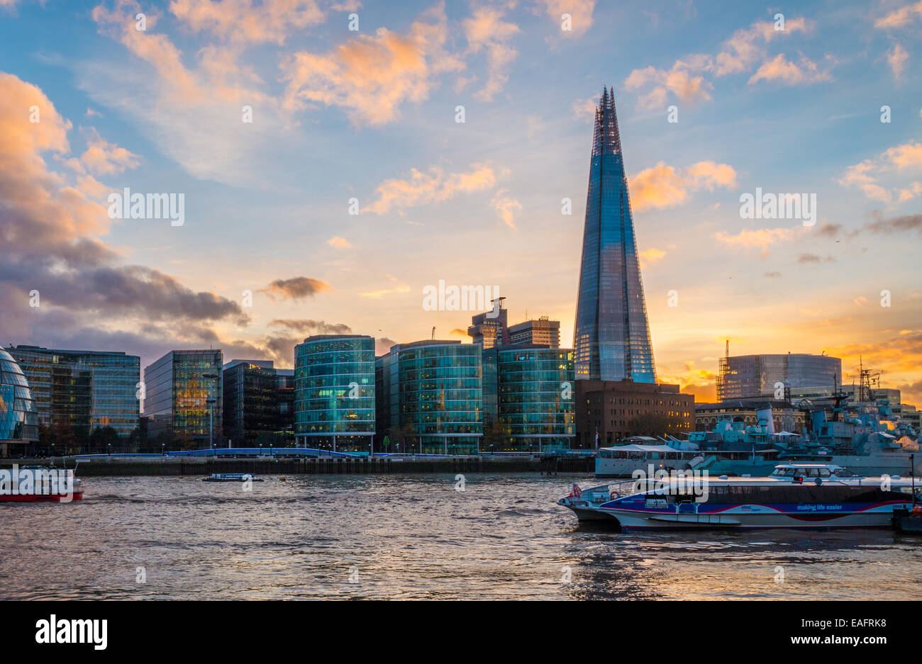 Sunset behind the Shard Stock Photo - Alamy