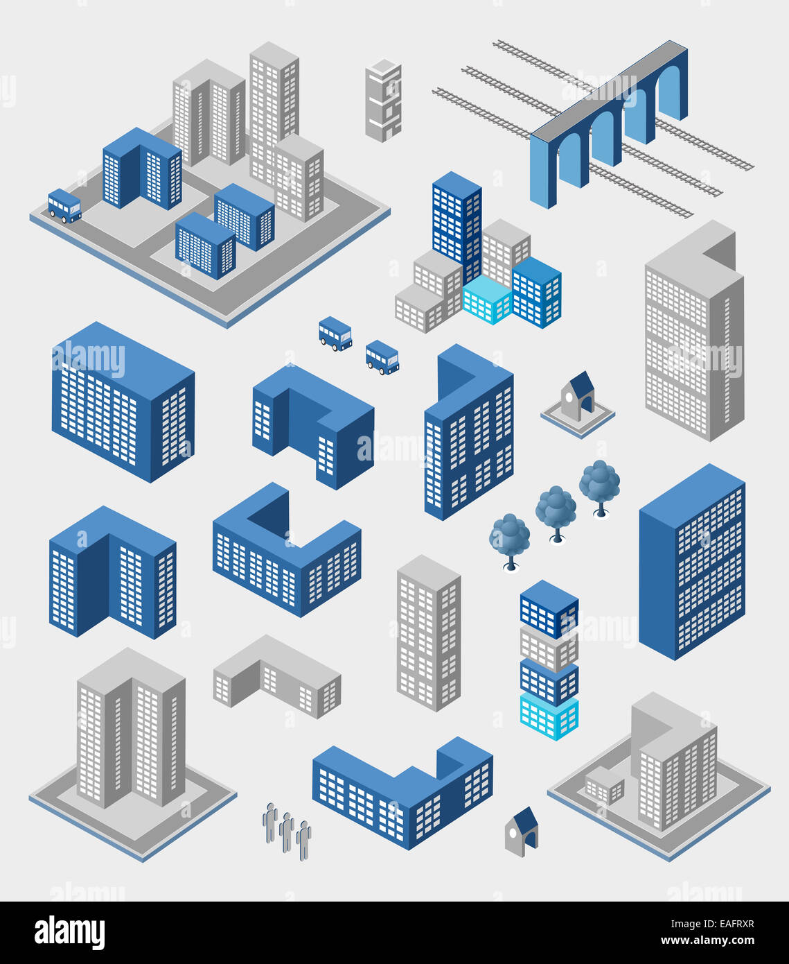 Isometric set of elements for infographics on gray Stock Photo - Alamy