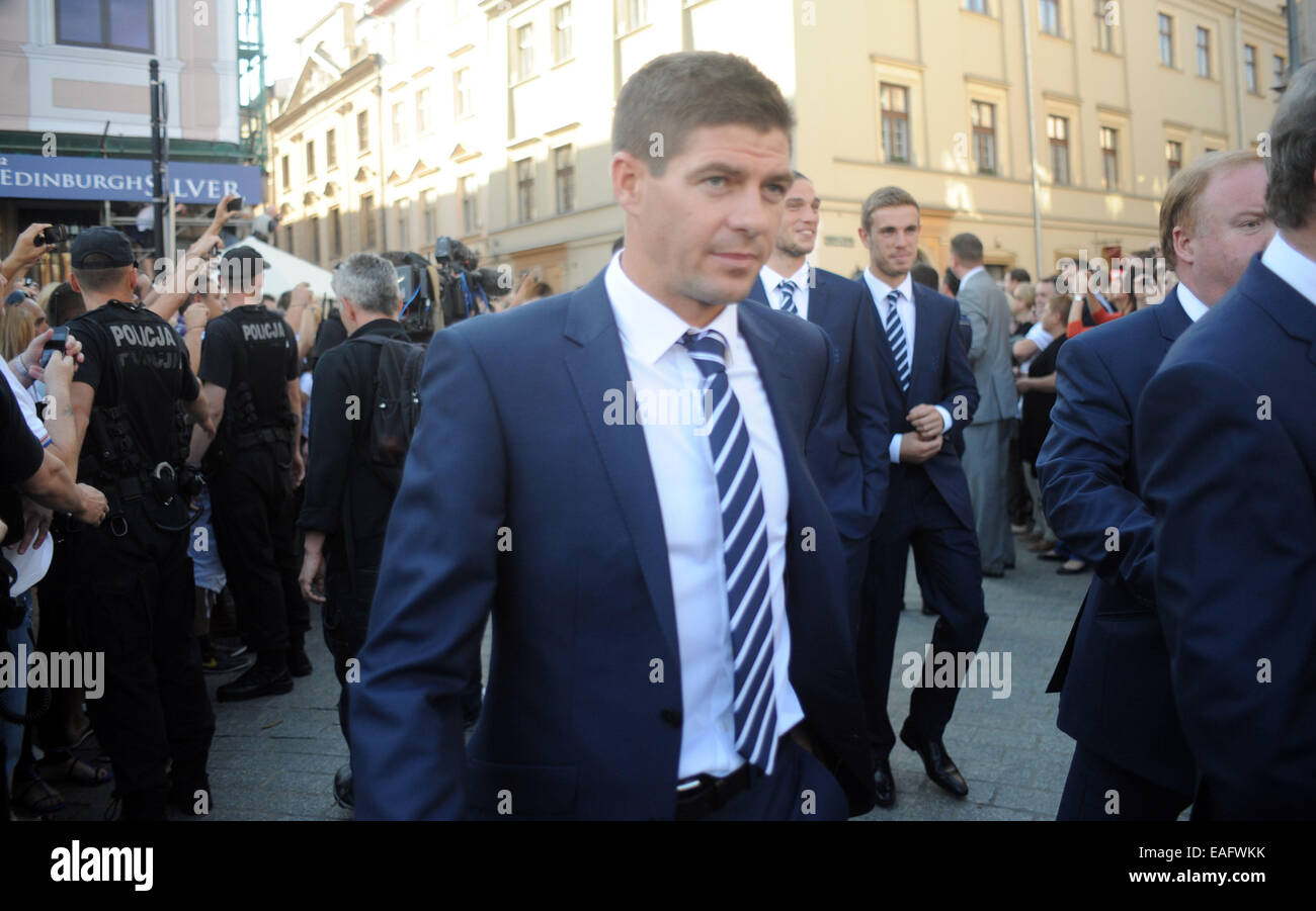 Steven Gerrard, Andy Carrol, Jordan Henderson The England Football team ...
