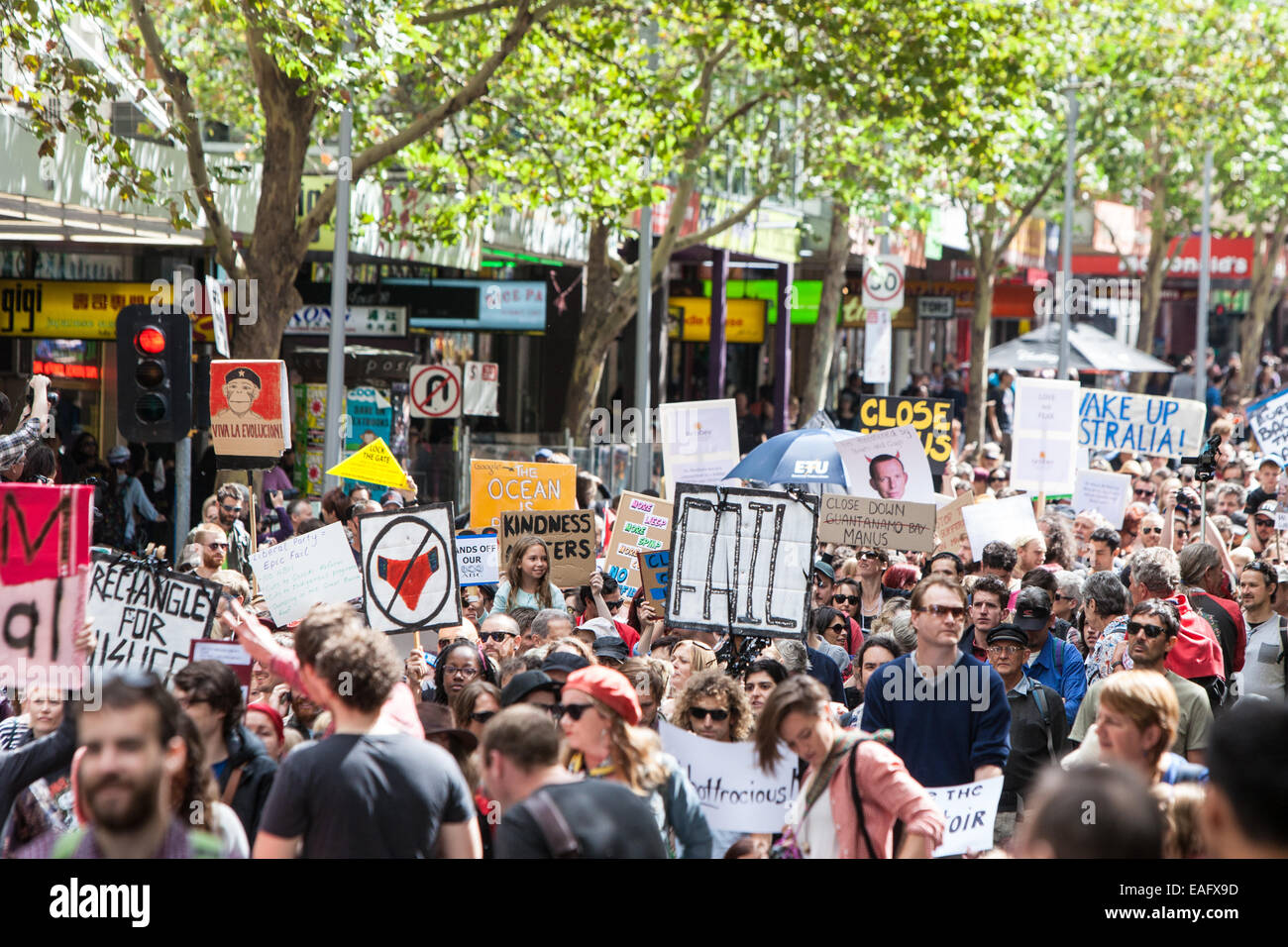 MELBOURNE, AUSTRALIA - March 16: March In March protest for people ...