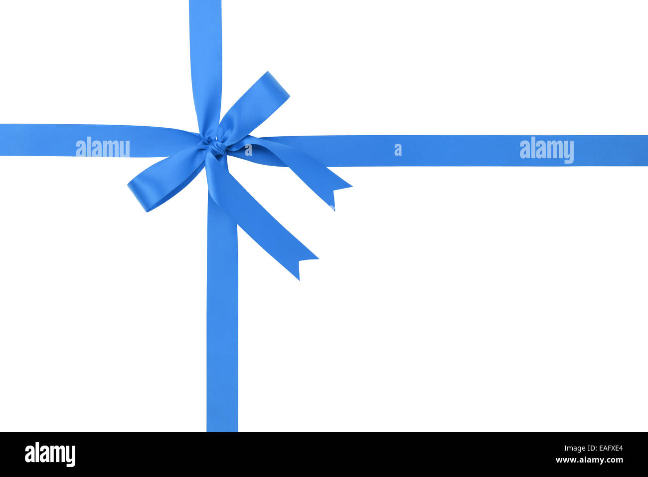 classic blue ribbon bow for packaging gifts, isolated on white Stock ...