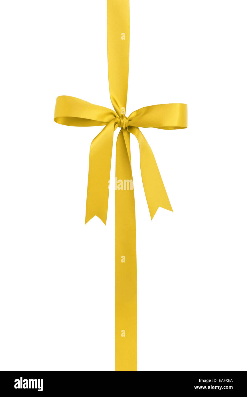 classic yellow ribbon bow for packaging gifts, isolated on white Stock ...