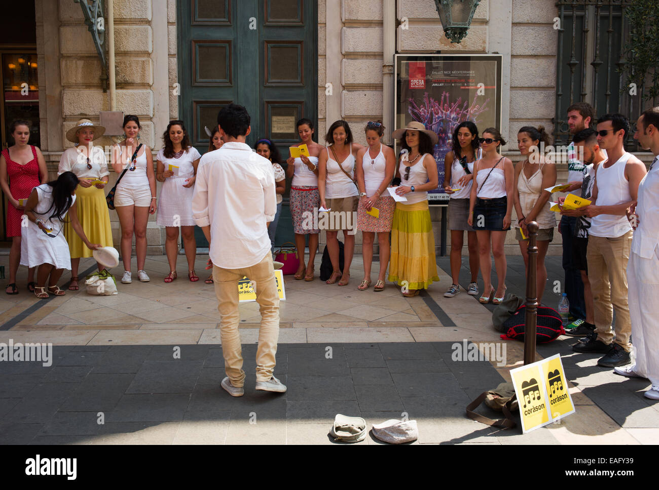 Corason choir group in front of Opera house, Nice, France Stock Photo ...