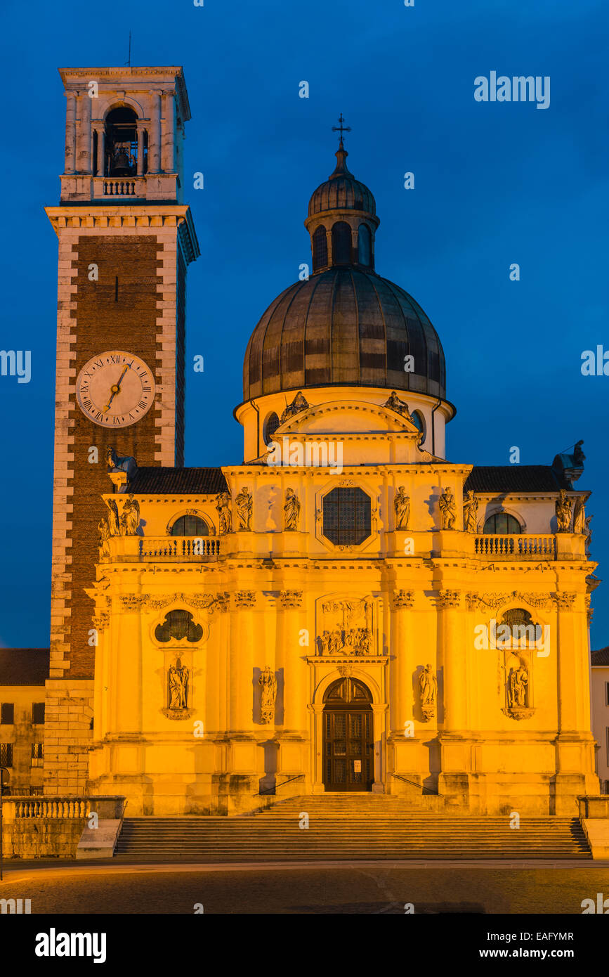 Night view of Basilica of St. Mary of Mount Berico, Vicenza, Veneto ...