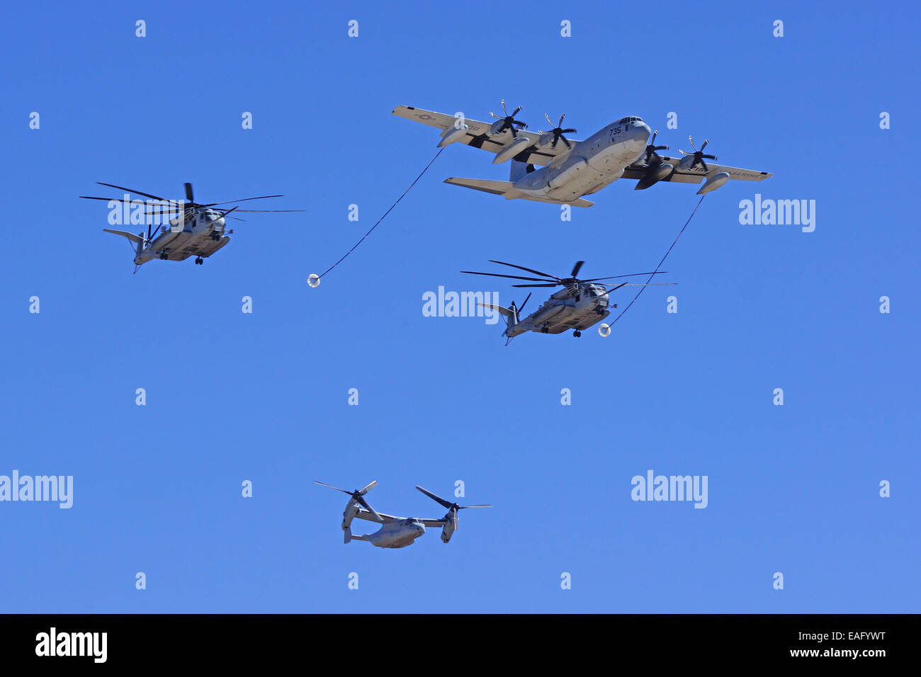 C-130 Refueling CH-53 Super Stallion and MV-22 Osprey at the 2014 ...
