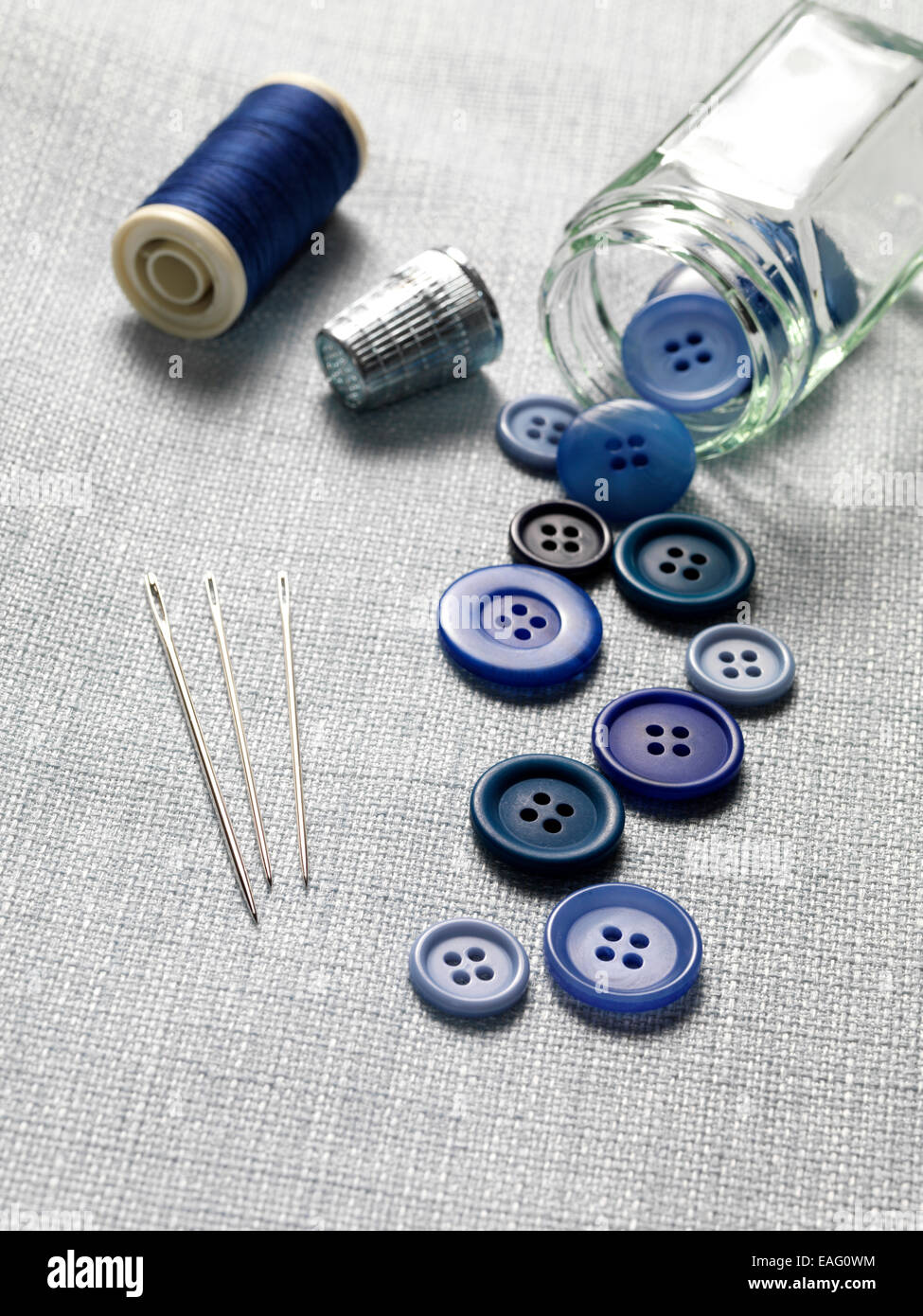 Group of Blue Buttons Stock Photo - Alamy