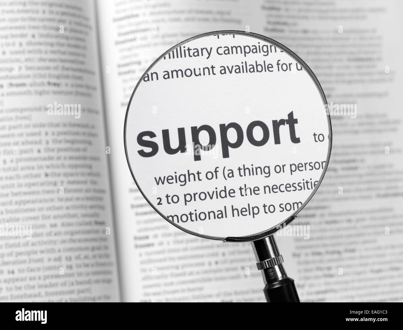 Dictionary highlighting Support Stock Photo - Alamy