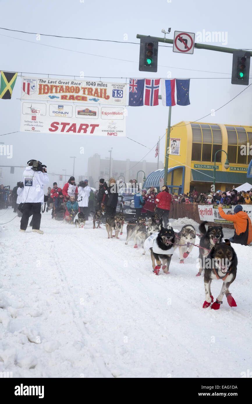Iditarod ceremonial start lance mackey hi-res stock photography and ...