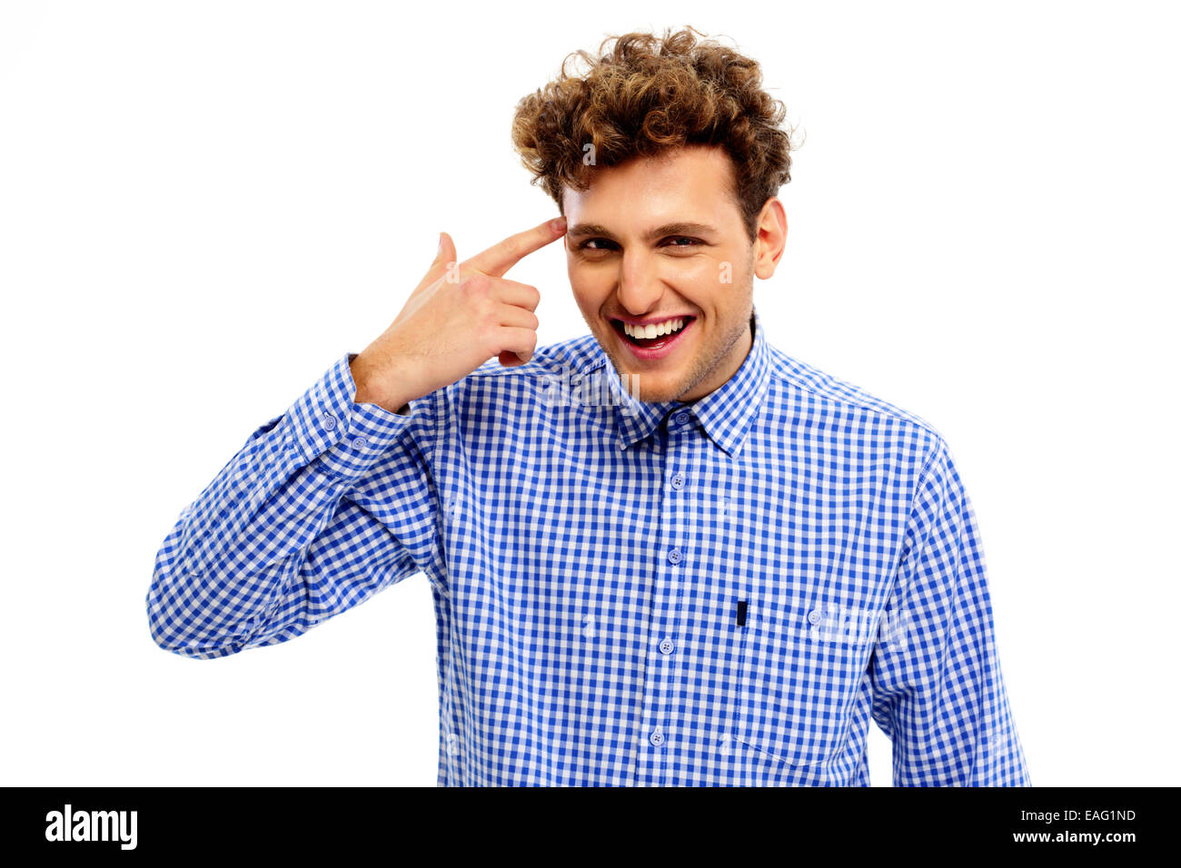 Man pointing finger gun gesture hi-res stock photography and images - Alamy