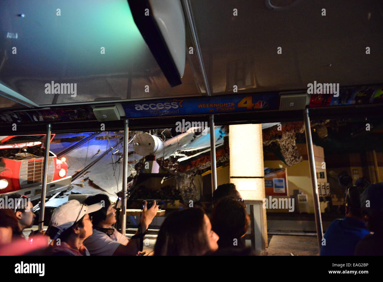 Universal studios, simulation of an Earthquake on a stage set in the ...