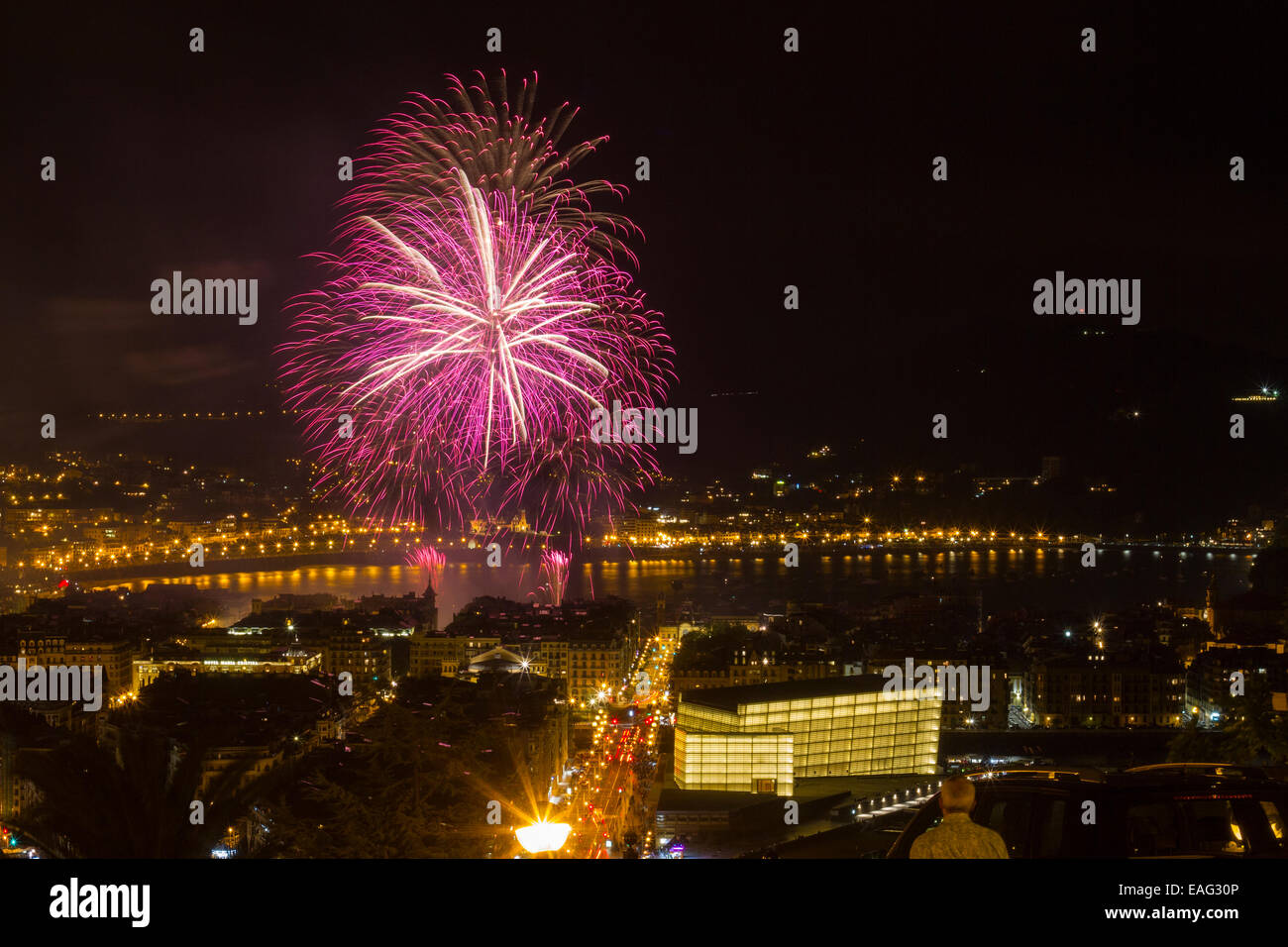 Fireworks in Donostia - San Sebastian Stock Photo - Alamy