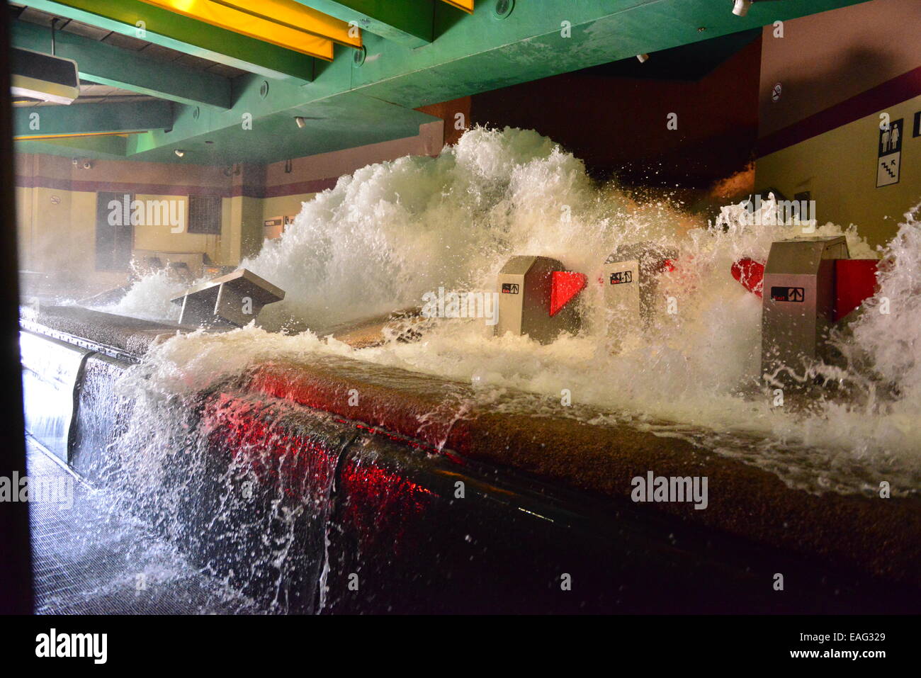 Universal studios, simulation of an Earthquake on a stage set in the ...