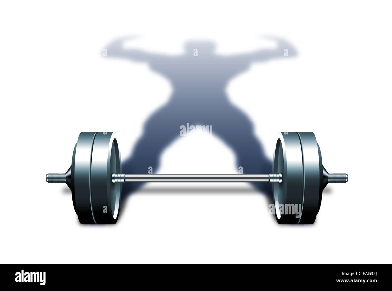 Human shadow lifting barbell Stock Photo - Alamy